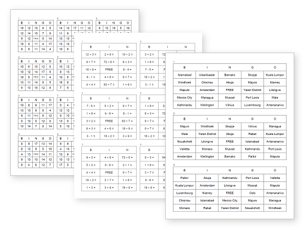 Classroom Bingo Game Generator Schoolhouse Bingo