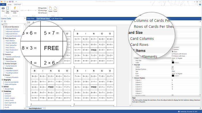 Bingo Card Generator for Teachers | Schoolhouse Bingo