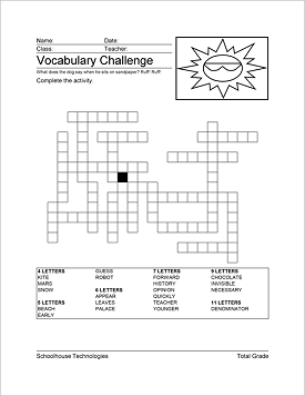 Generate Vocabulary Activities | Vocabulary Worksheet Factory