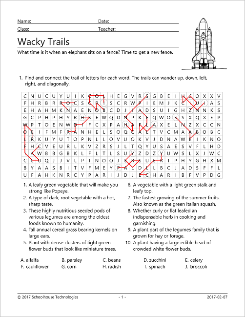 Vocabulary Worksheet Factory | Schoolhouse Tech